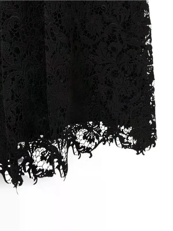 Fendi Lace Pleated Midi Skirt - Black