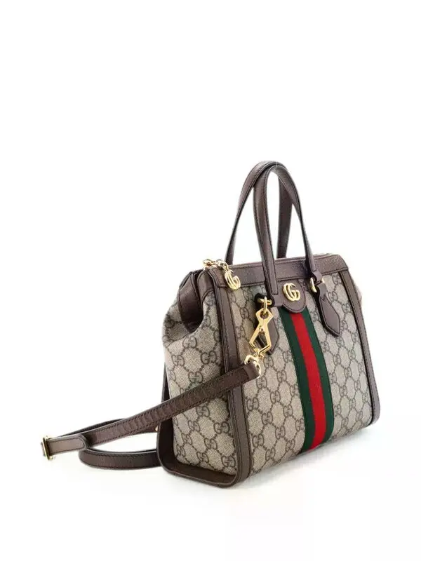 Gucci Ophidia Top Handle Gg Coated Canvas Small Tote Bag - Brown