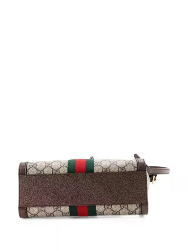 Gucci Ophidia Top Handle Gg Coated Canvas Small Tote Bag - Brown