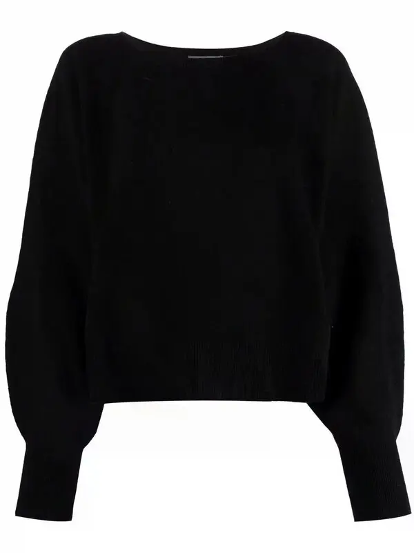Alberta Ferretti Long Puff Sleeves Sweater - Black