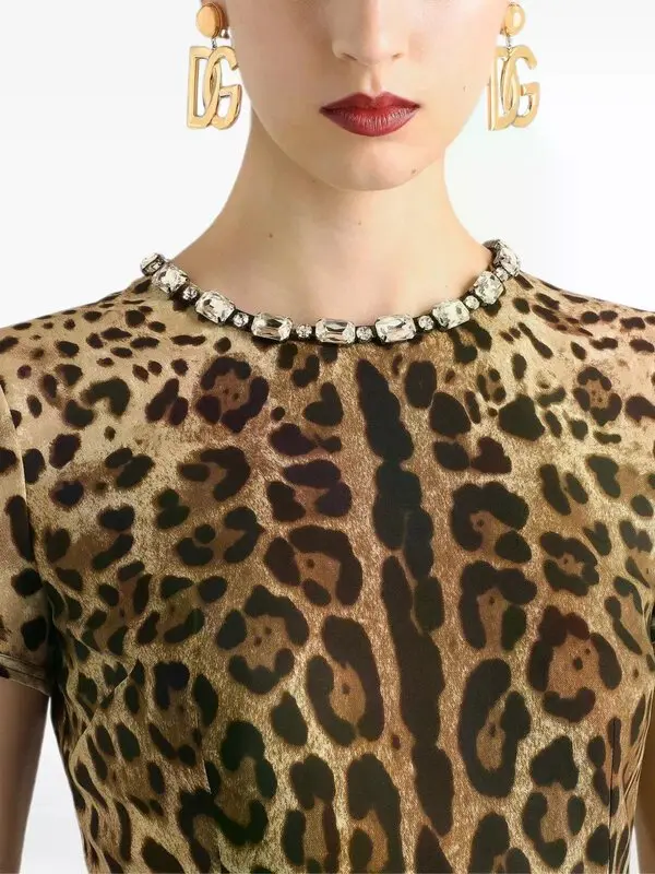 Dolce & Gabbana Leo-print Charmeuse Dress