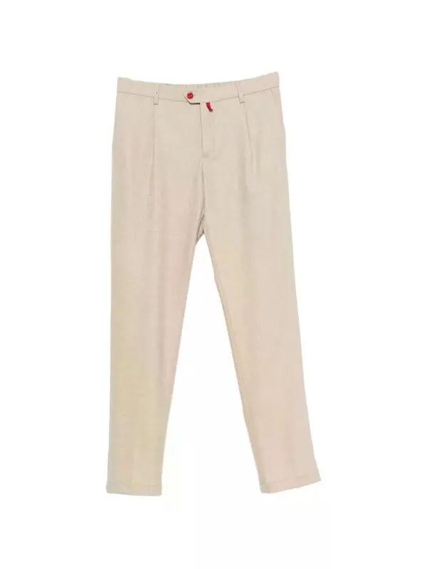 Kiton Pleated Straight-leg Trousers - Neutrals