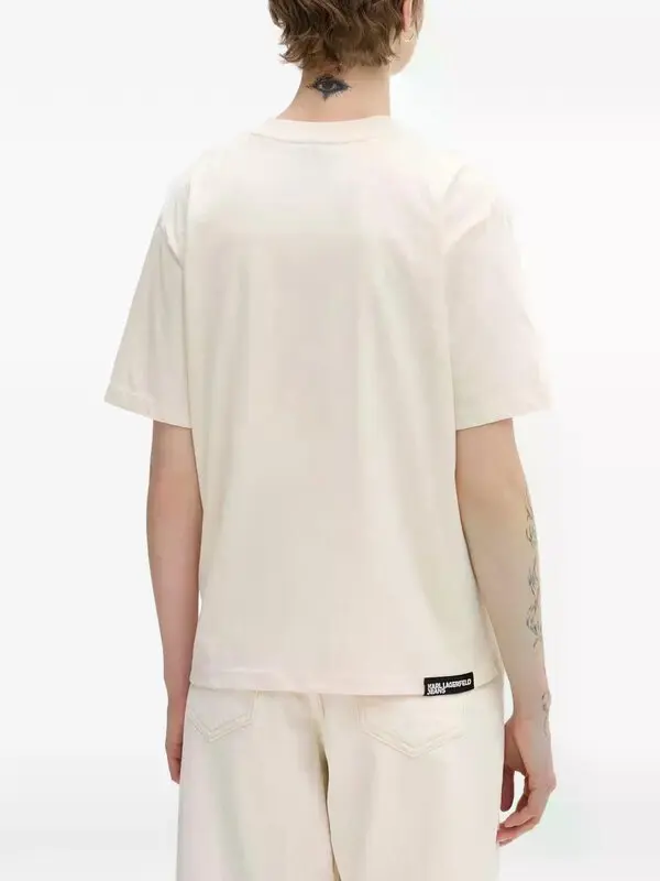 Karl Lagerfeld Logo-print Short-sleeve T-shirt - Neutrals