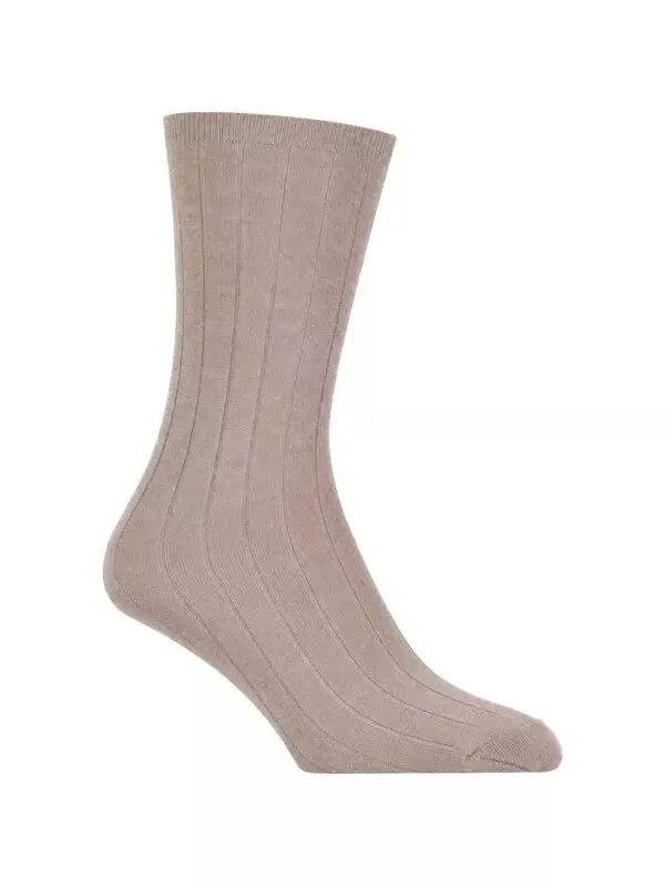 LA ROSE Ribbed-knit Socks - Neutrals