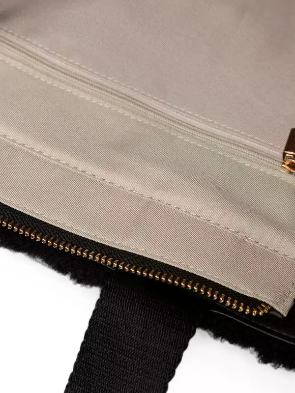 Liu Jo Fleece-texture Logo-patch Tote Bag