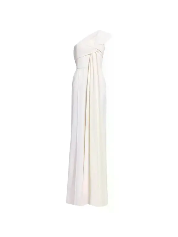 Elie Saab Cady One-shoulder Draped Jumpsuit
