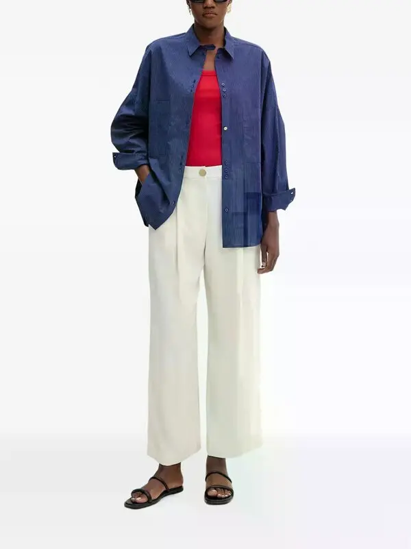 SESSUN Fontania Pinstripe-pattern Long-sleeve Shirt