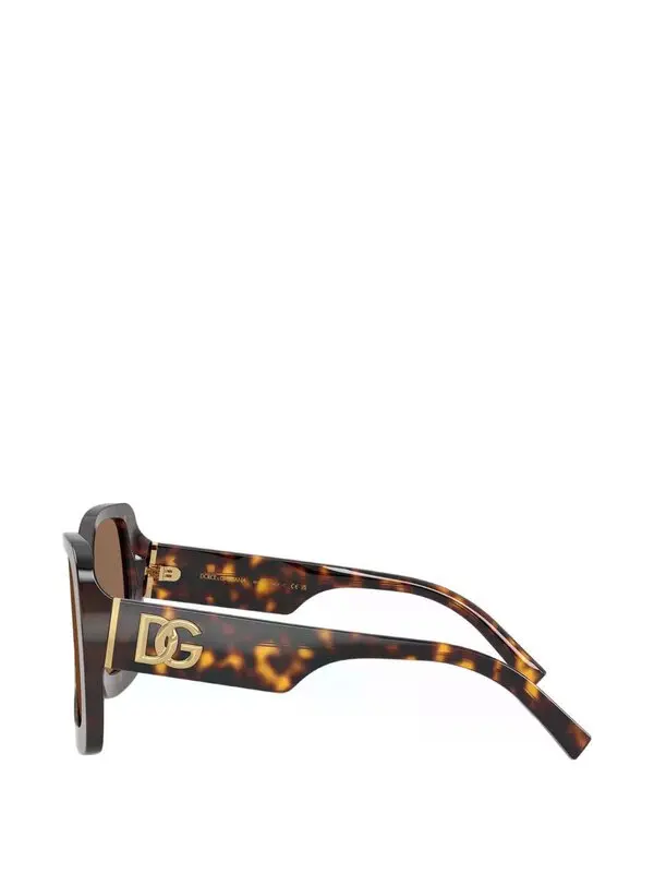 Dolce & Gabbana Dg Logo Tortoiseshell Effect Square Frame Sunglasses