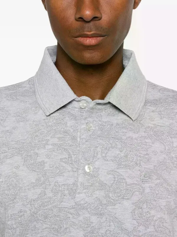 Etro Paisley-print Polo Shirt - Grey