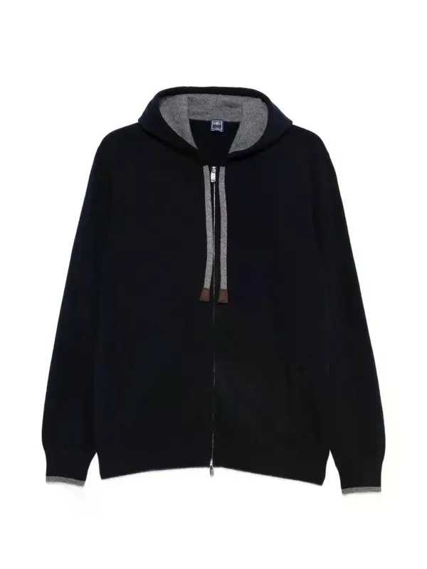 Fedeli Davis Zip-up Drawstring Knitted Hoodie