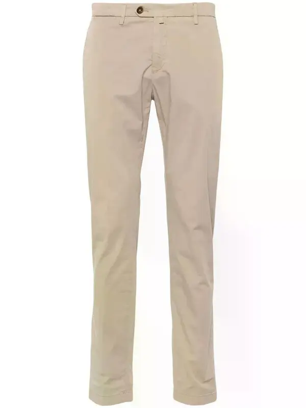 BRIGLIA 1949 Pressed-crease Tapered-leg Trousers - Brown
