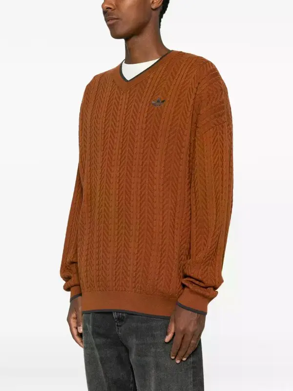 Adidas Cable-knit V-neck Sweater