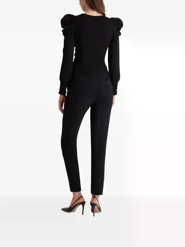 VIOLANTE NESSI Puffed-shoulder Ribbed-knit Sweater