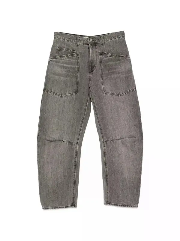 NILI LOTAN Faded Patch-pocket Jeans - Grey