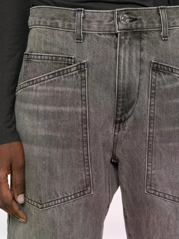 NILI LOTAN Faded Patch-pocket Jeans - Grey