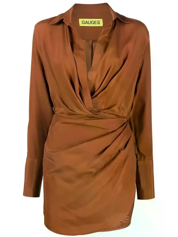 Gauge81 Naha Asymmetric Mini Dress - Brown