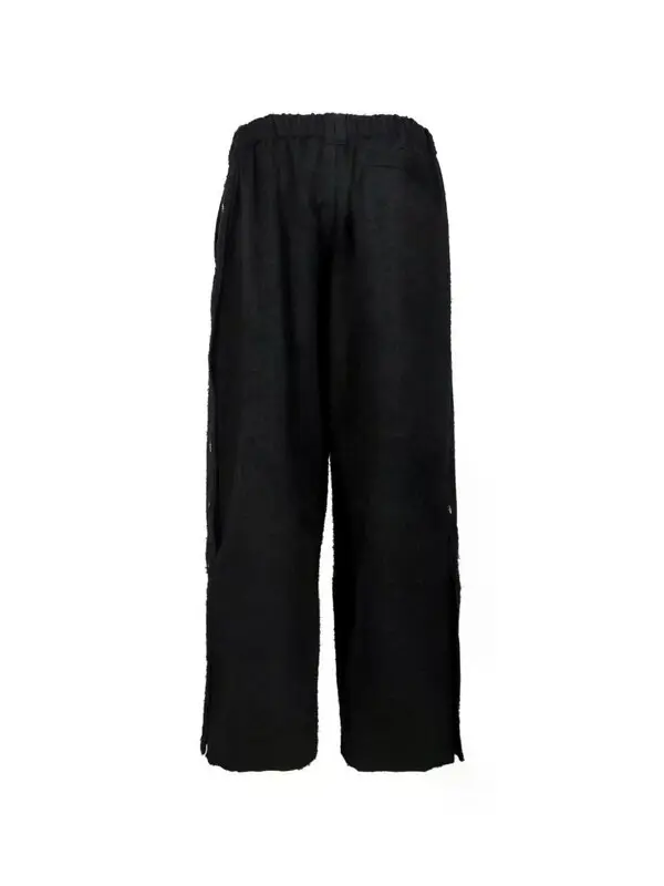 FILTH Button-embellished Textured Wide-leg Trousers