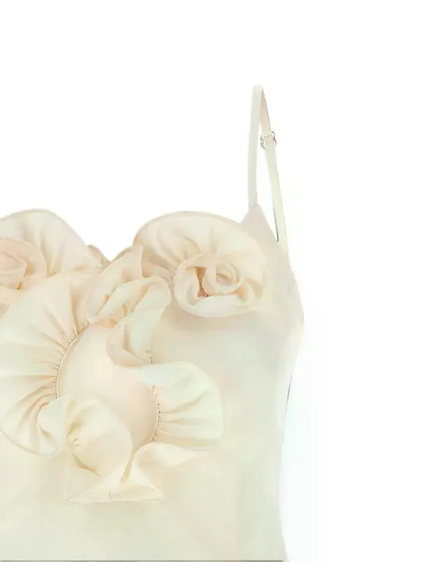 Magda Butrym Floral-applique Cut-out Mini Dress - Neutrals