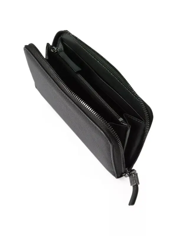 Brunello Cucinelli Grained-leather Wallet With Shiny Zipper Pull