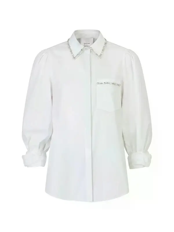 Cinq À Sept Kaitlin Crystal-embellished Puff-sleeve Shirt - White