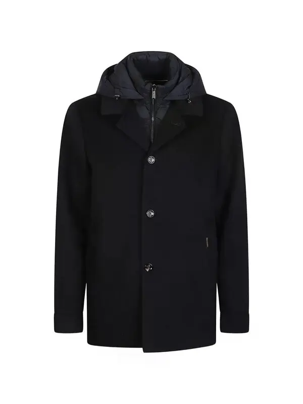 MOORER Hooded Wool Single-breasted Coat