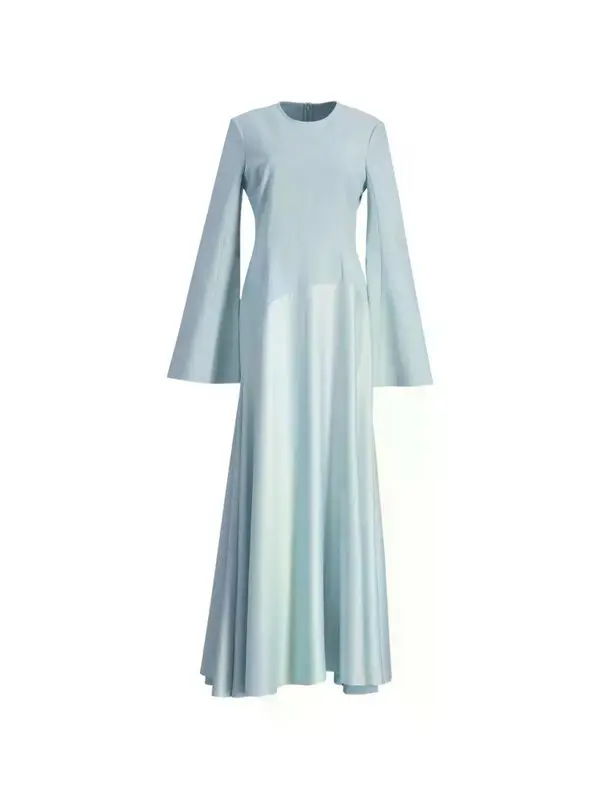 Solace London The Storm Flared-sleeve Maxi Dress - Blue