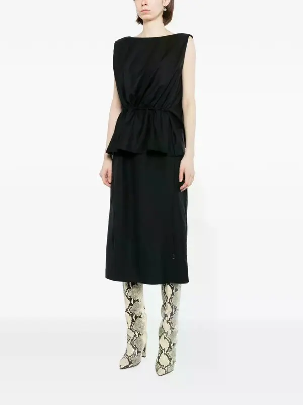 LESS Layered Sleeve Midi Dress