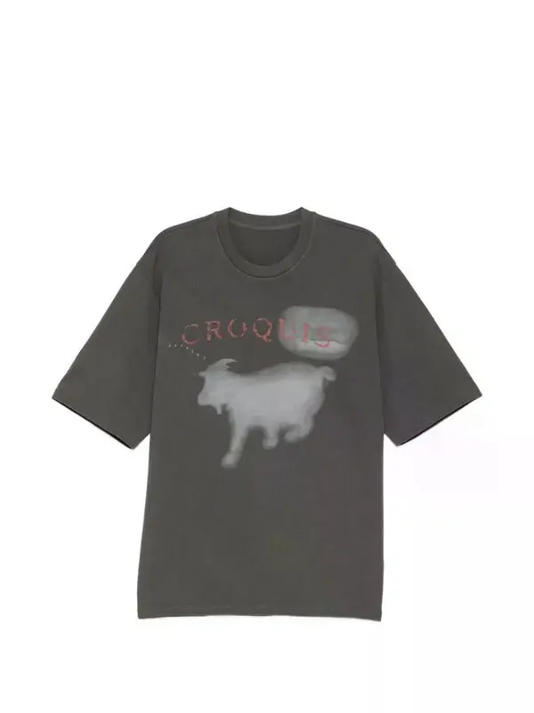 CROQUIS Sheep-print Cotton T-shirt