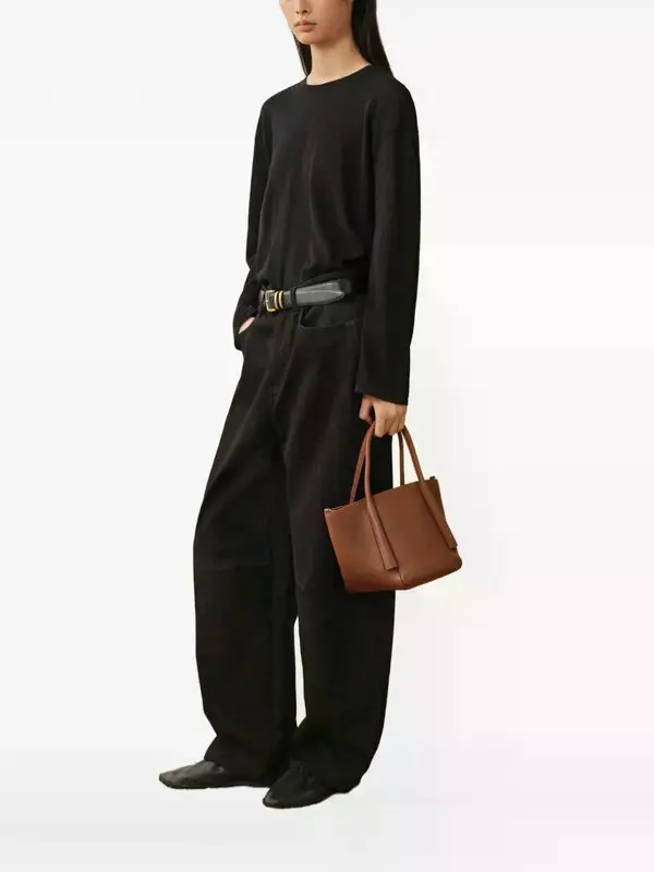 LESS Cotton Knitted Long Sleeve T-shirt - Black