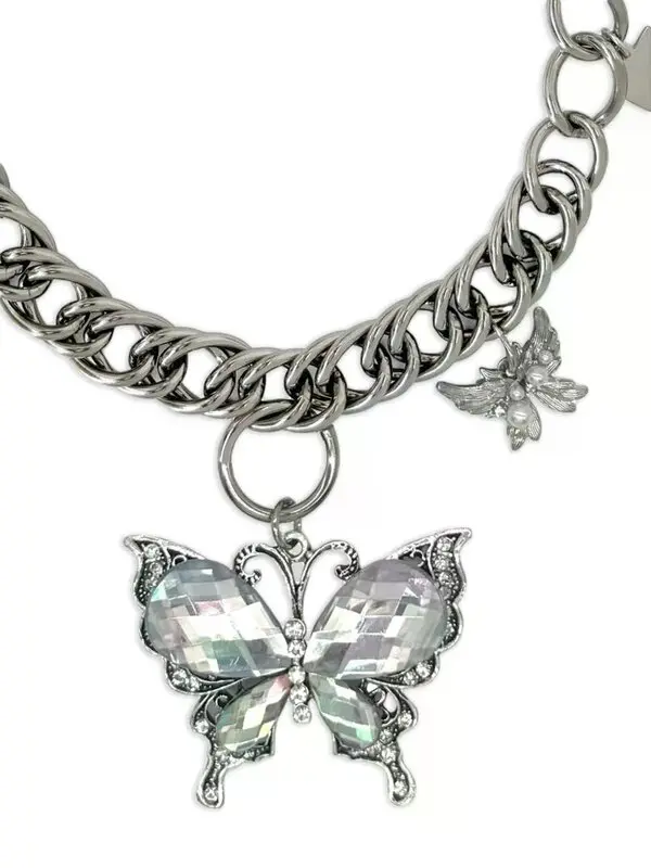 CHOPOVA LOWENA Tone Double Butterfly Carabiner Necklace