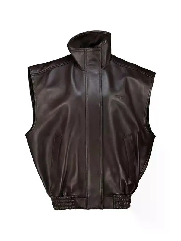 Balenciaga Sleeveless Blouson In Moka - Brown