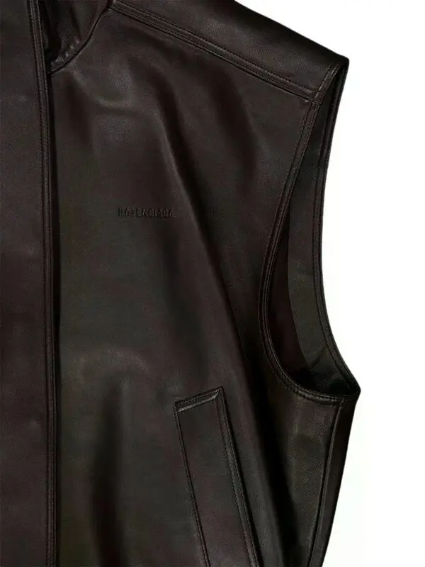 Balenciaga Sleeveless Blouson In Lambskin
