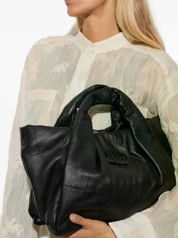 Munthe Lix Croco Croc-effect Tote Bag - Black