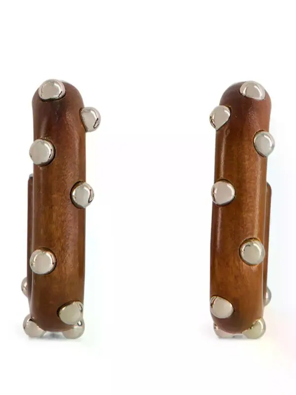Rabanne Studded Hoop Earrings - Silver