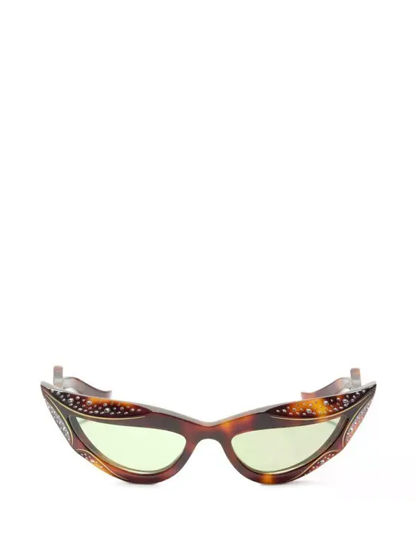 Valentino Garavani Vlogo Signature Rhinestone-embellished Sunglasses - Brown