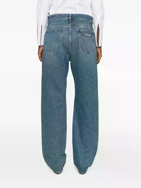 Miu Miu Logo-patch Straight-leg Jeans