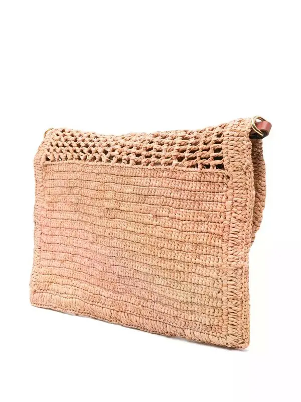 Chloé Crochet-knit Logo-embroidered Clutch Bag