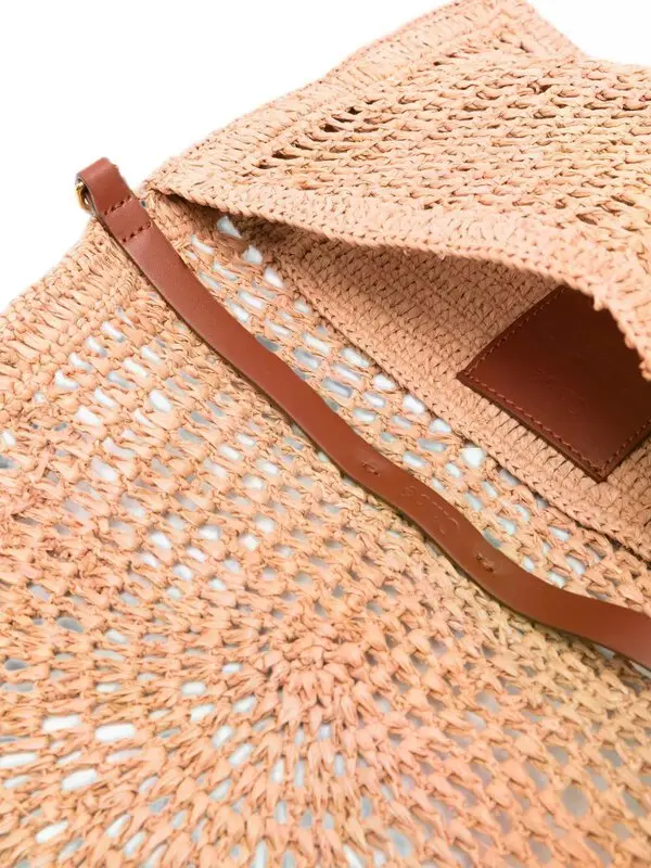Chloé Crochet-knit Logo-embroidered Clutch Bag