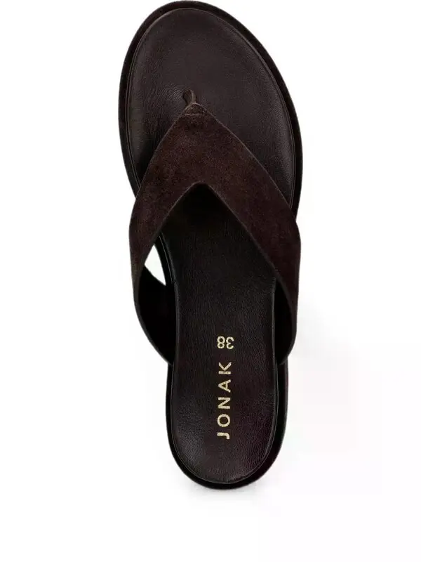 JONAK PARIS Suede Platform Thong Sandals