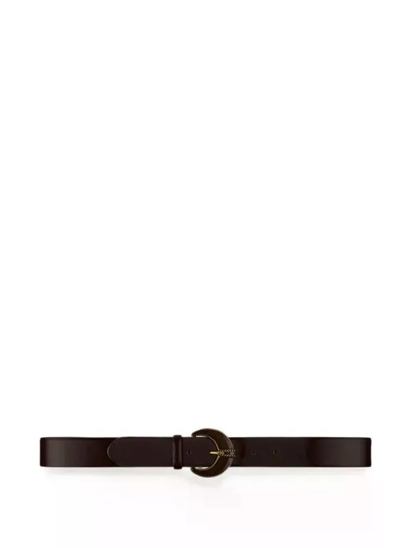 Ba&sh Brendon Crescent-buckle Leather Belt - Brown