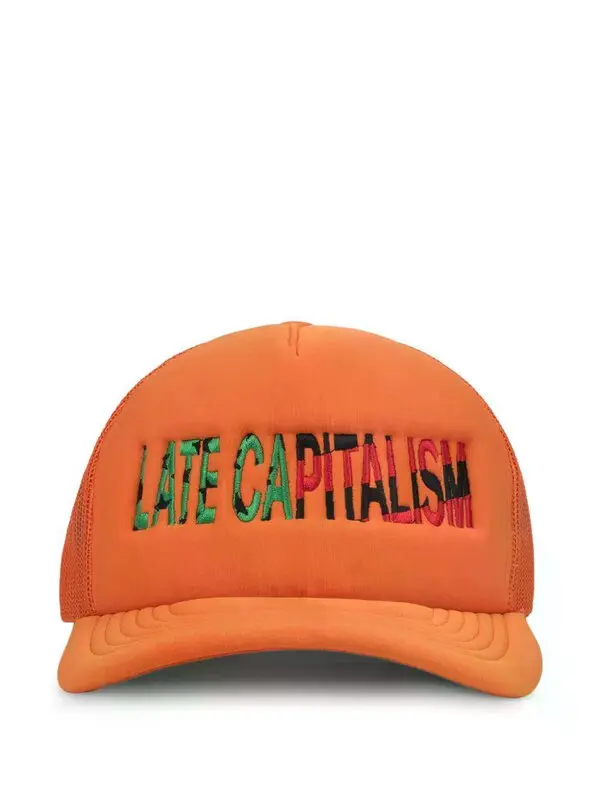 DENIM TEARS Late Capitalism Trucker Hat - Orange