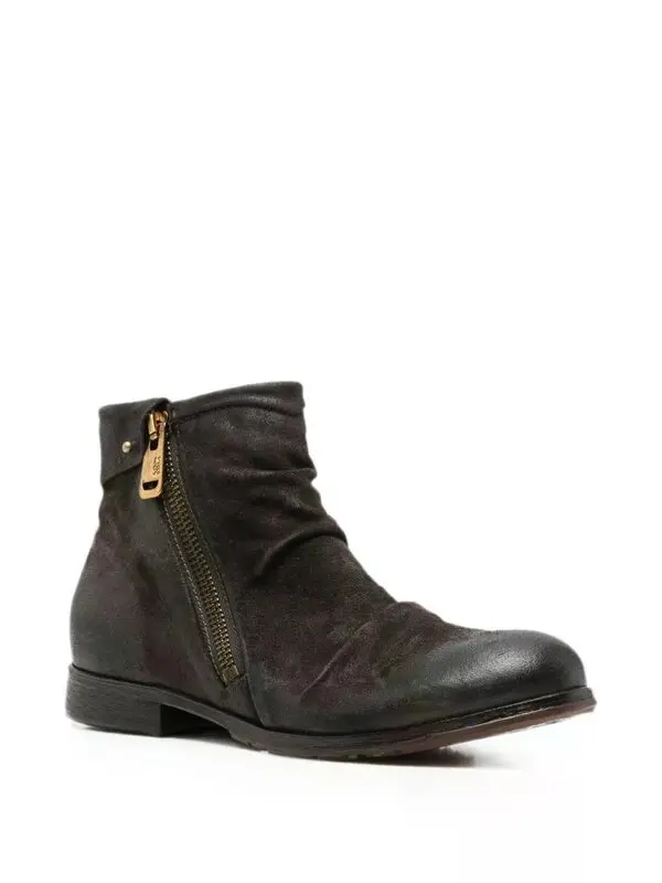 A.S.98 Clash Distressed-effect Side-zip Ankle Boots