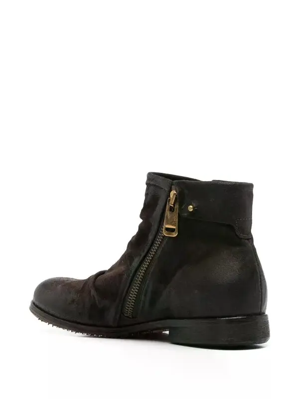 A.S.98 Clash Distressed-effect Side-zip Ankle Boots