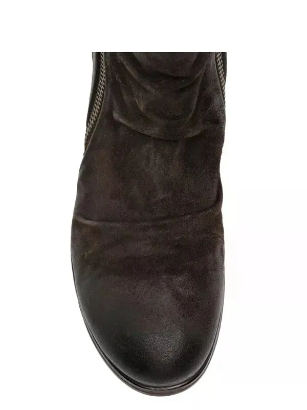 A.S.98 Clash Distressed-effect Side-zip Ankle Boots