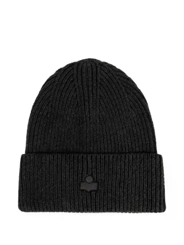 MARANT Mayers Logo-patch Ribbed-knit Beanie Hat