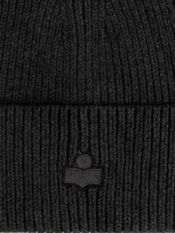 MARANT Mayers Logo-patch Ribbed-knit Beanie Hat