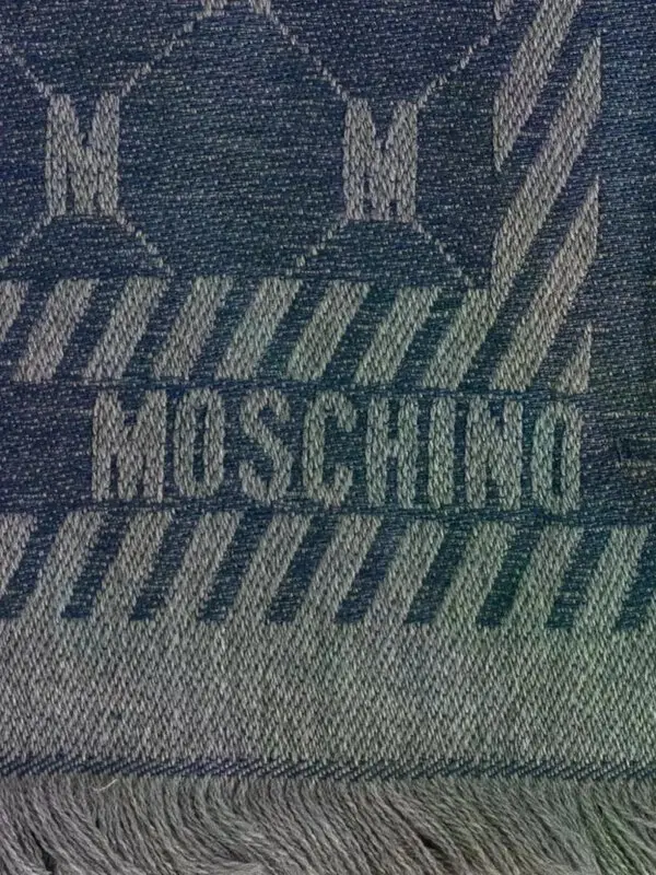 Moschino Monogram-print Frayed Scarf