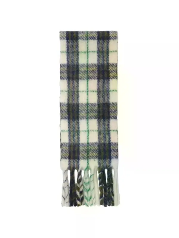 Burberry Narrow Check Alpaca Blend Scarf - White