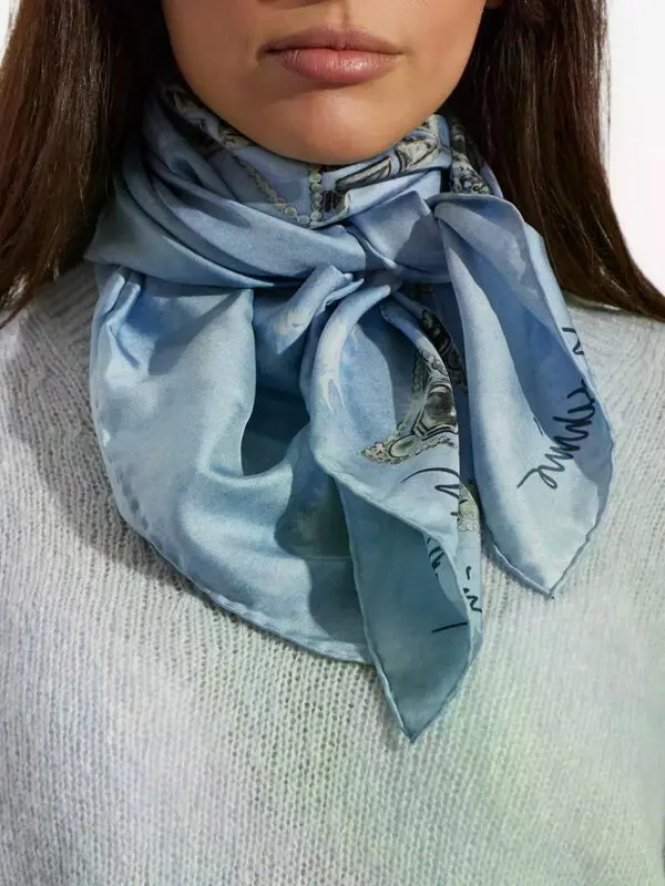 Moschino Graphic-print Silk Scarf