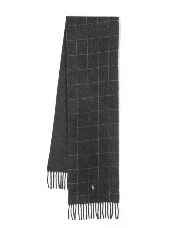 Polo Ralph Lauren Polo Pony-motif Fringed Scarf - Grey